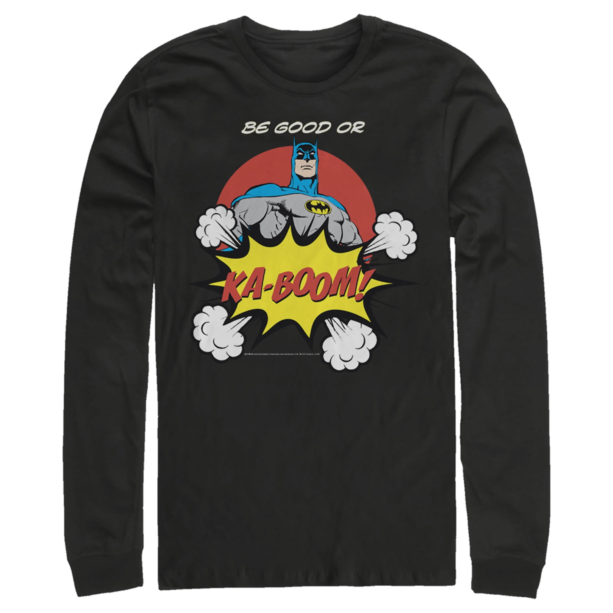 Men's Batman Be Good or Kaboom Long Sleeve Shirt Black X Large ...
