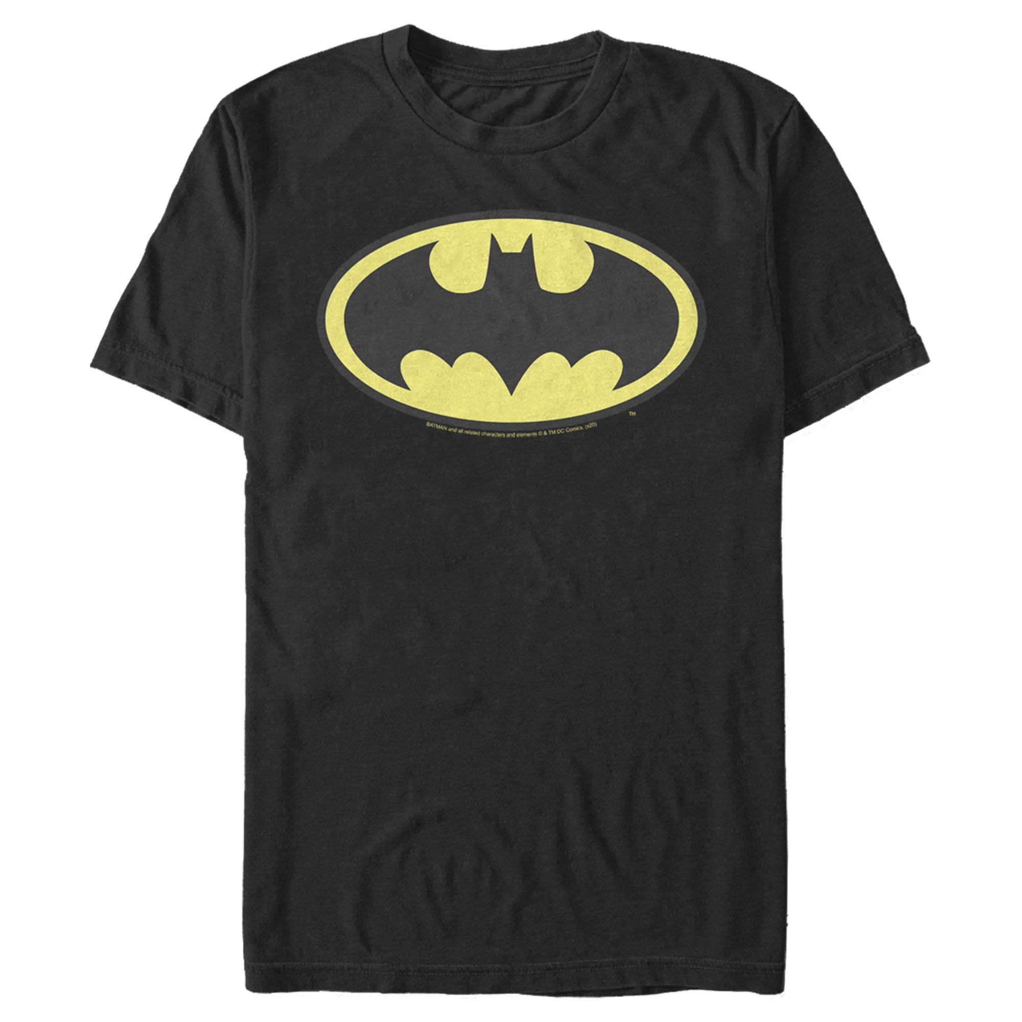 Batman Men's Classic Logo Graphic Tee, Black, X Large, DC Comics ...