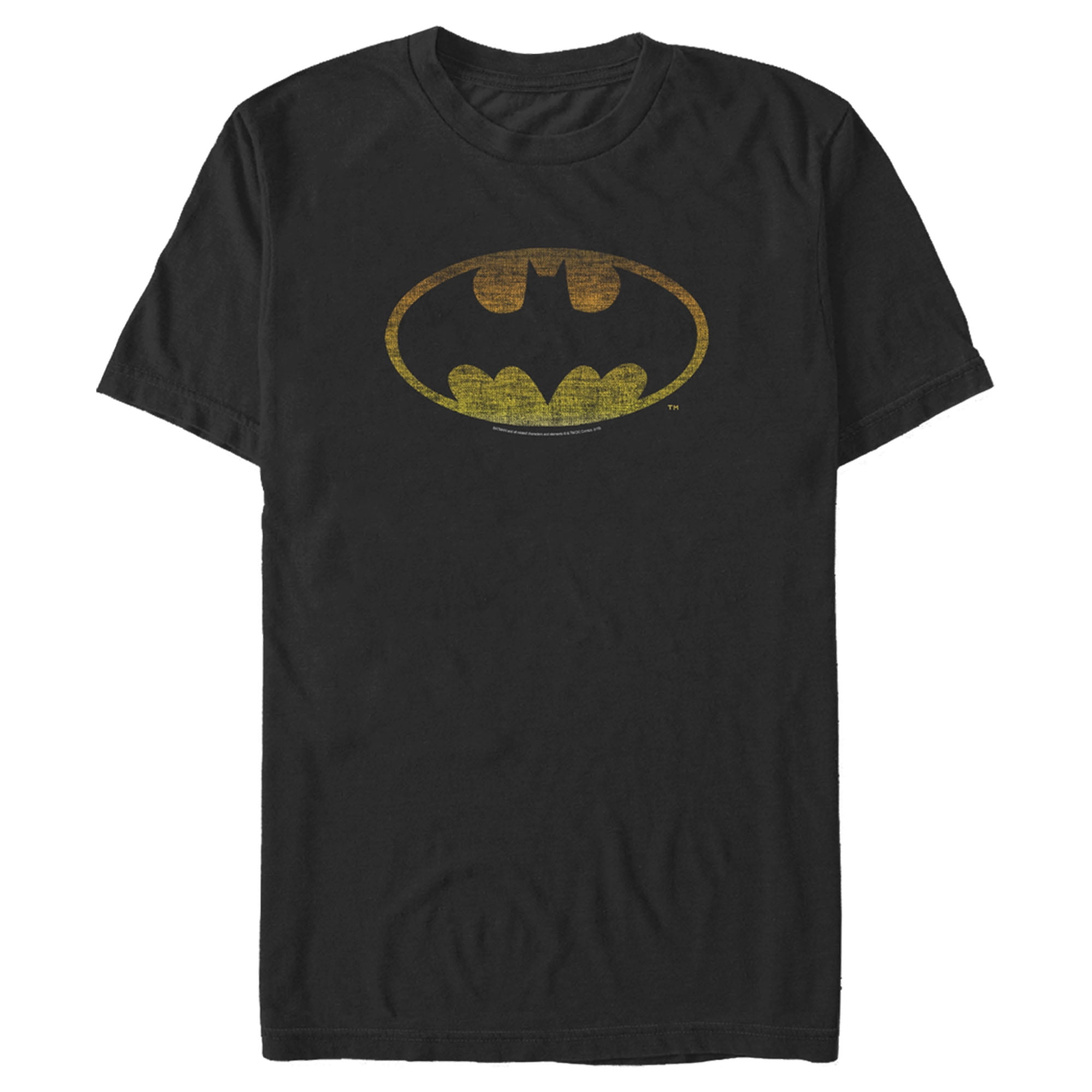 Men's Batman Distressed Classic Logo Graphic Tee Black Large - Walmart.com