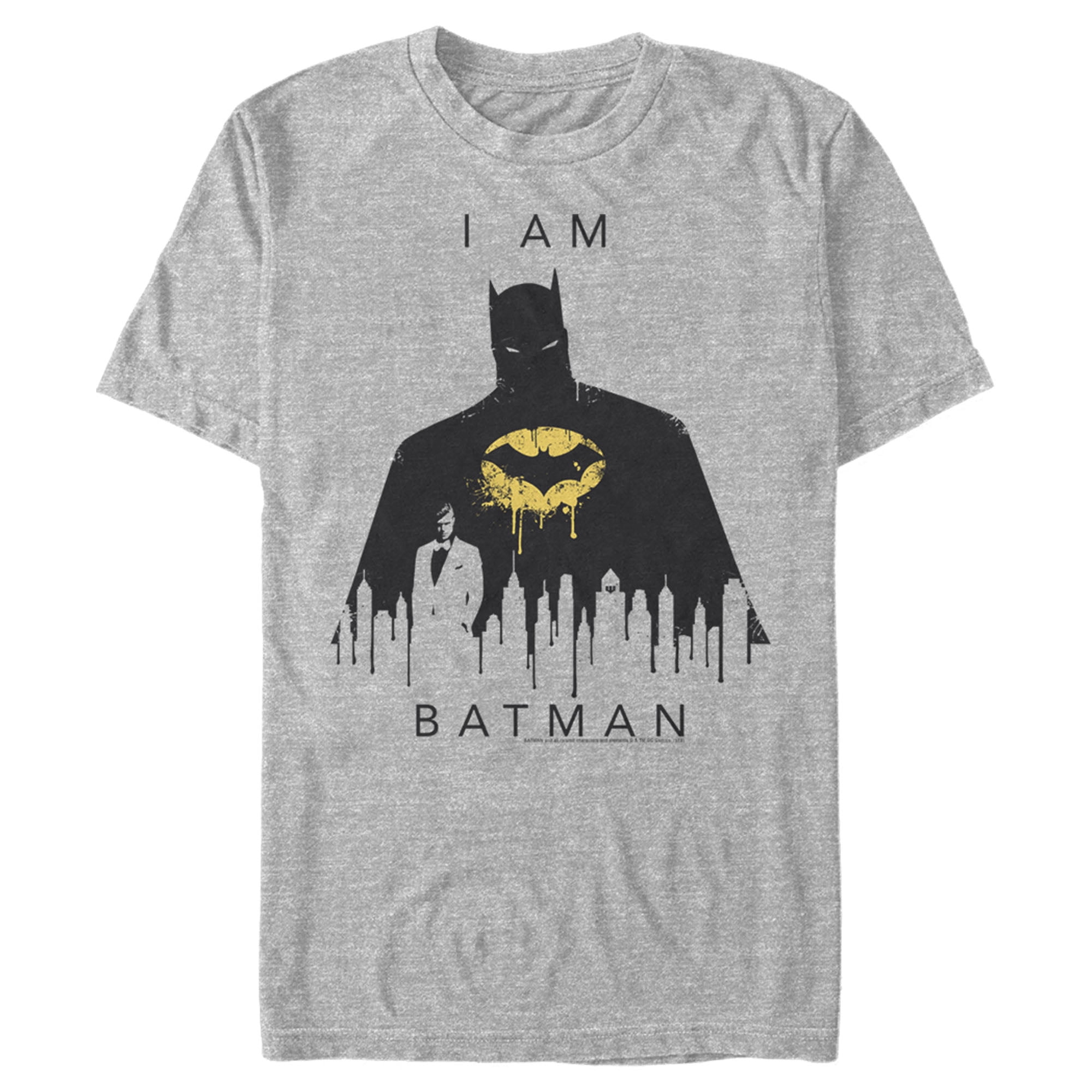 Men's Batman I Am Gotham Drip Graphic Tee Athletic Heather Large ...