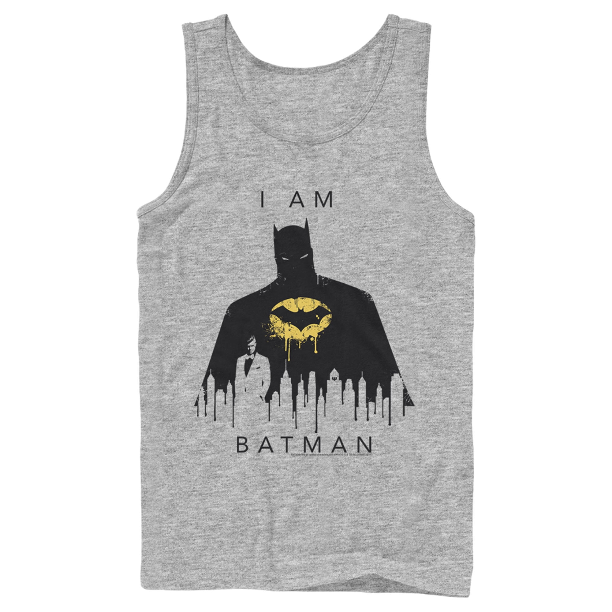 Men's Batman I Am Gotham Drip Tank Top Athletic Heather X Large ...