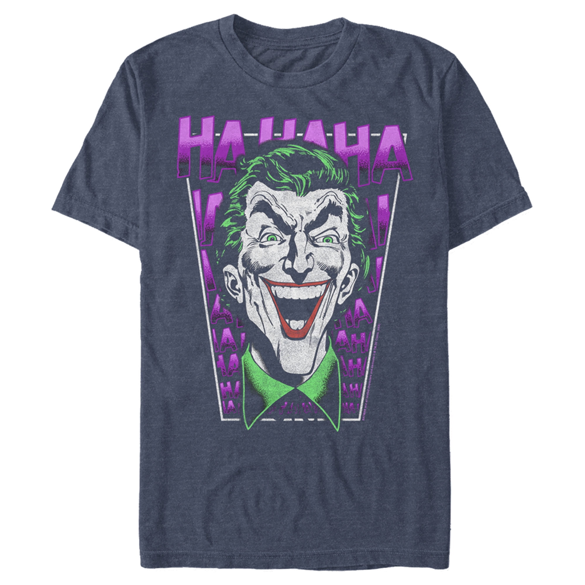 Men's Batman Joker Ha Ha Frame Graphic Tee Navy Blue Heather 1X Big ...