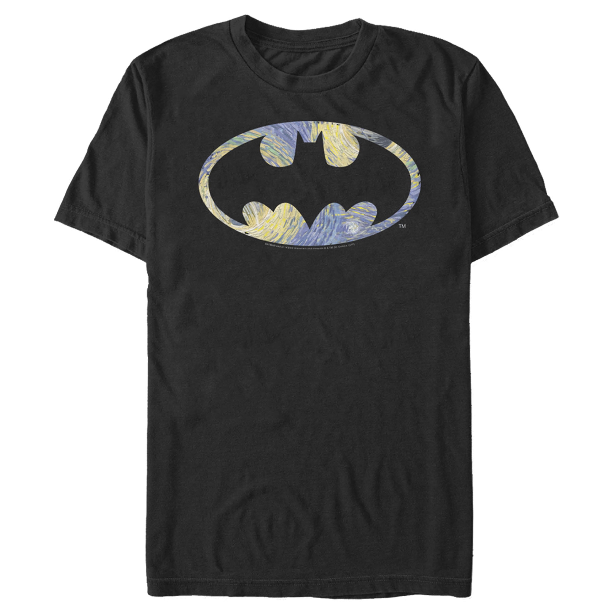 Men's Batman Shield Logo Artistic Swirl Graphic Tee Black 5X Large ...