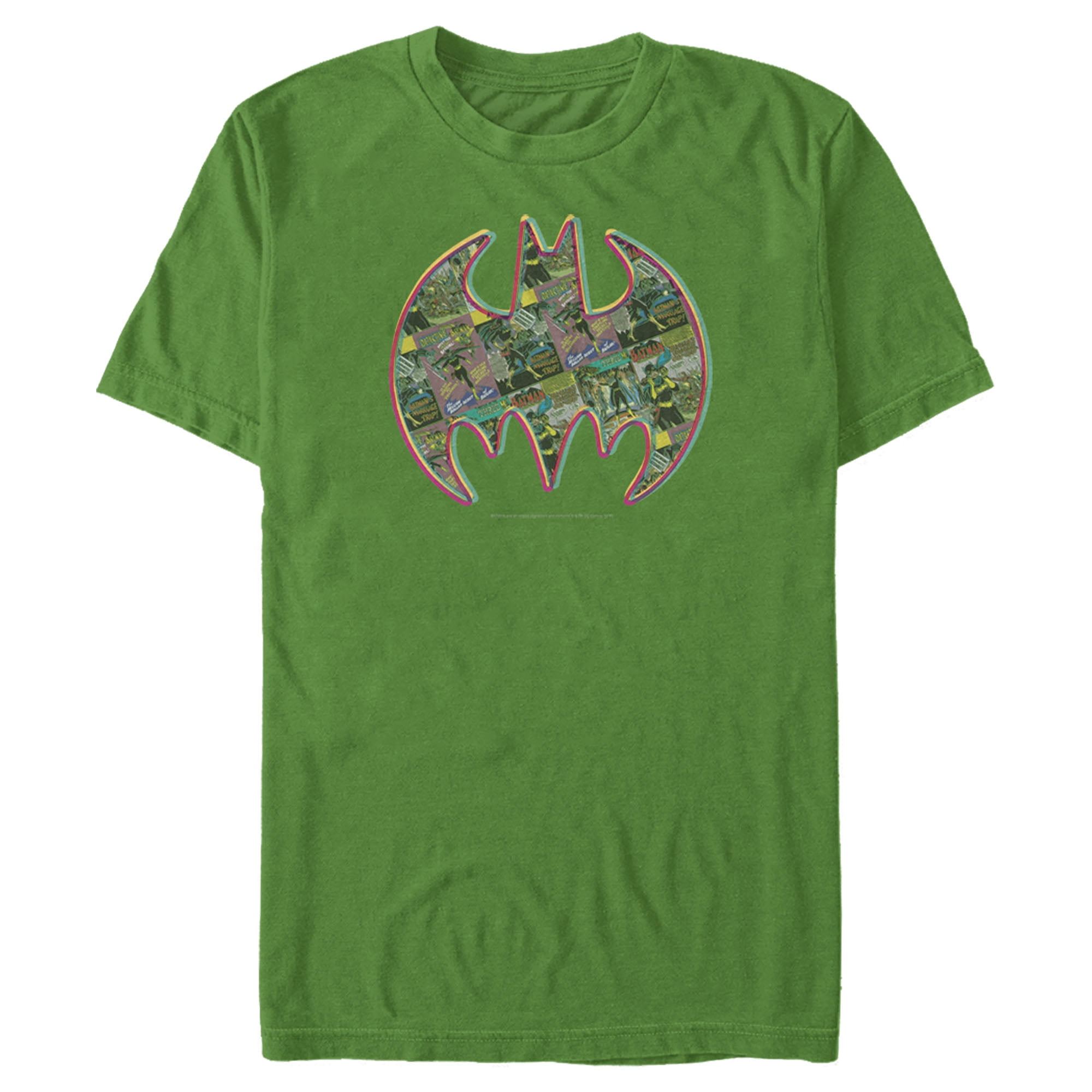 Men's Batman Shield Logo Comic Panel Graphic Tee Kelly Green Large ...