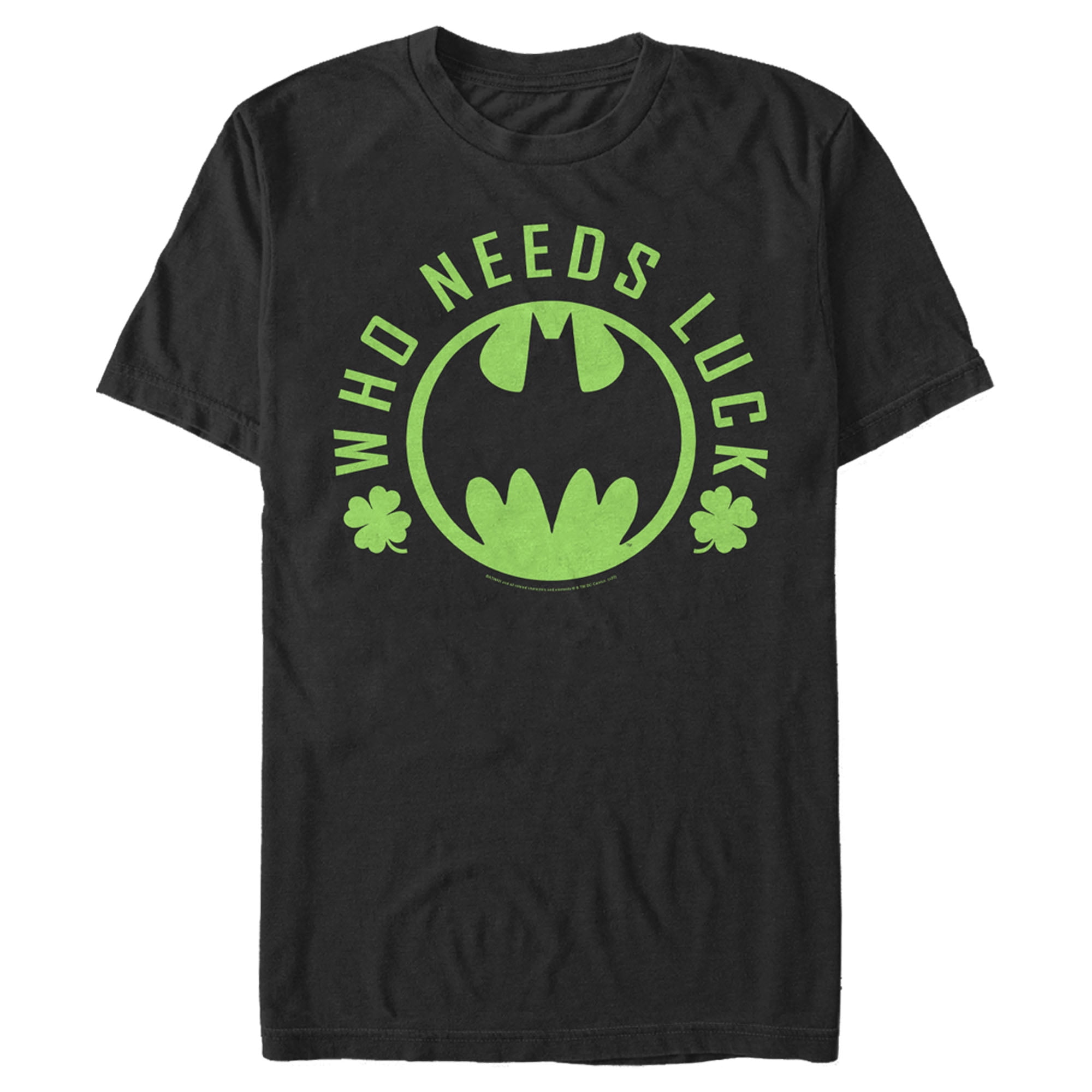 Men's Batman St. Patrick's Day Who Needs Luck Bat Logo Graphic Tee ...