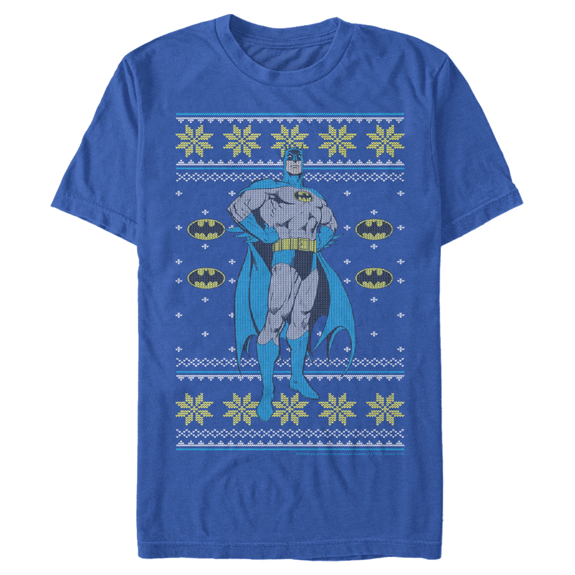 Men's Batman Ugly Christmas Dark Knight Pose Graphic Tee Royal Blue ...