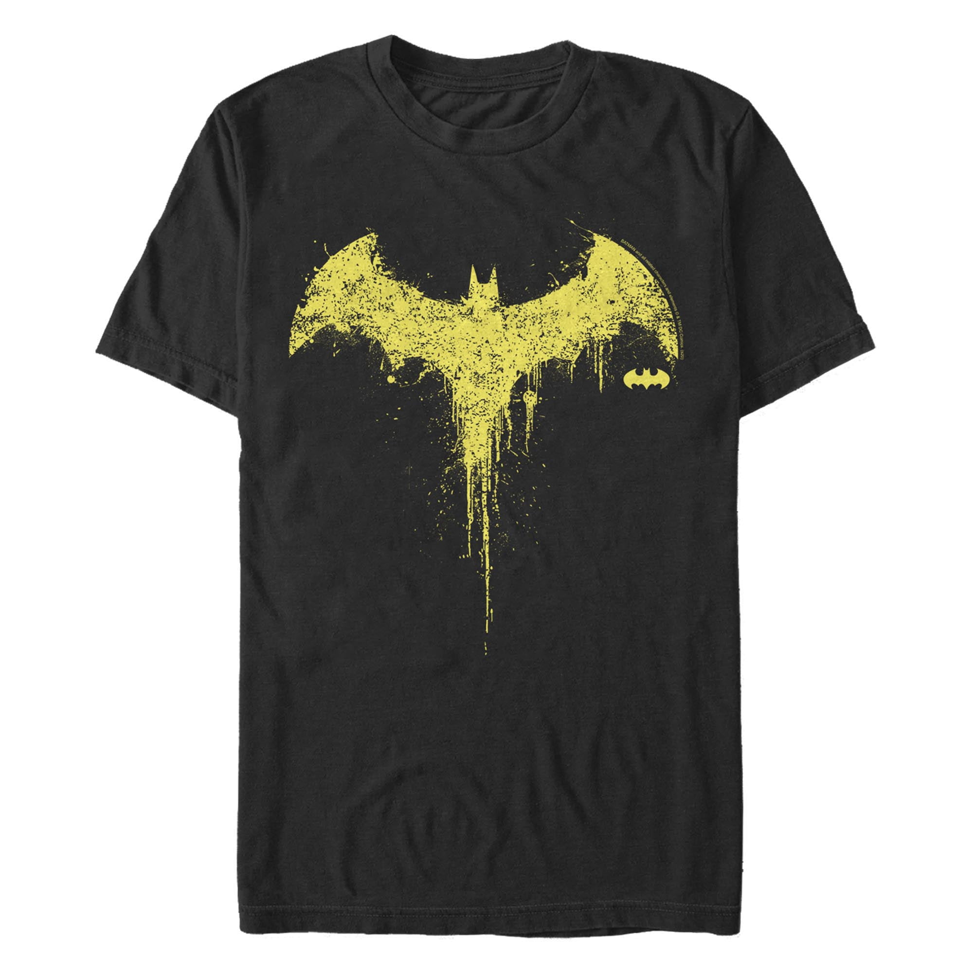 Men's Batman Yellow Paint Splatter Logo Graphic T-Shirt - Walmart.com