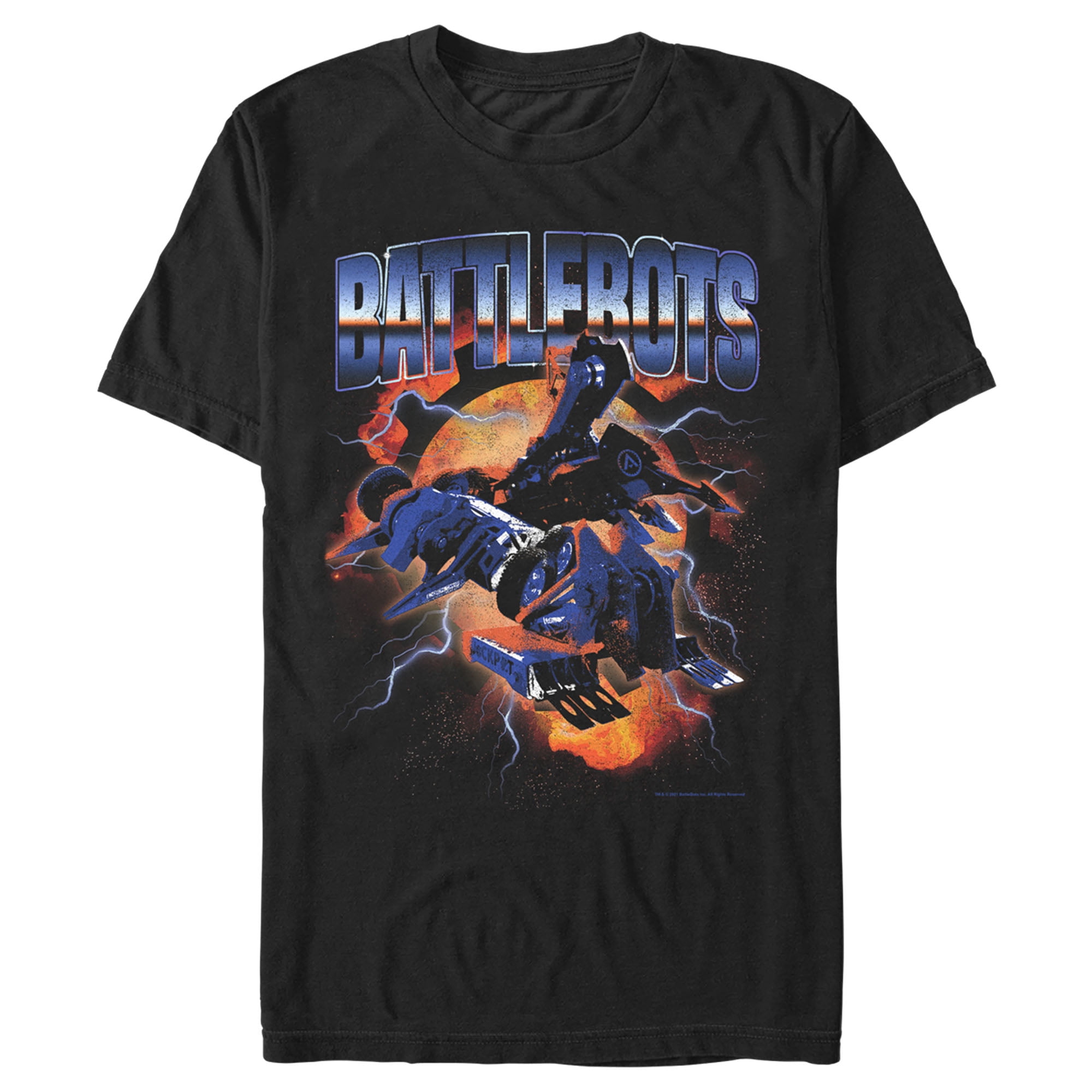 Men's Battlebots JackPot, SawBlaze, and Lock-Jaw Graphic Tee Black ...