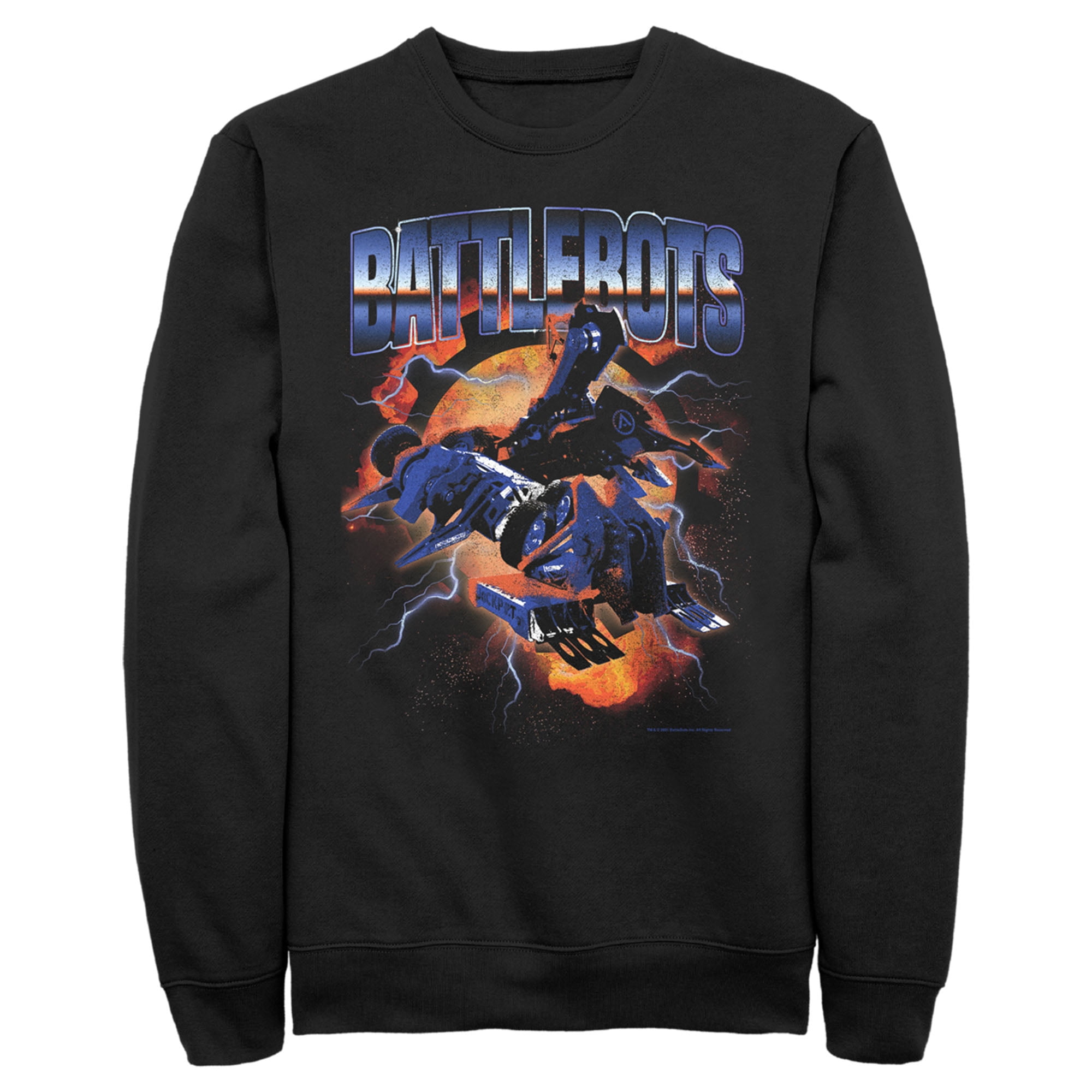 Men's Battlebots JackPot, SawBlaze, and Lock-Jaw Sweatshirt Black Small ...