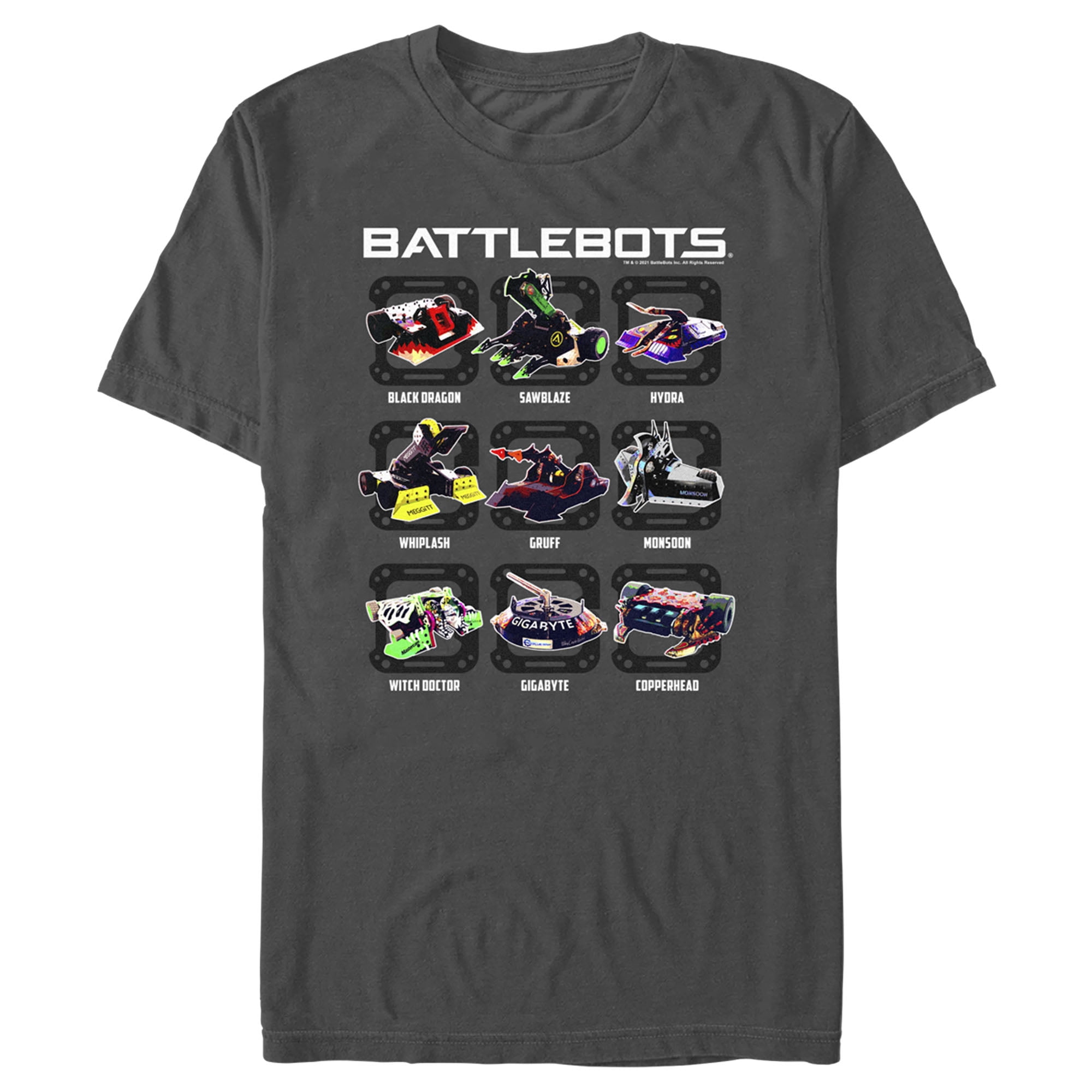 Men's Battlebots Robot Chart Graphic Tee Charcoal 3X Large - Walmart.com