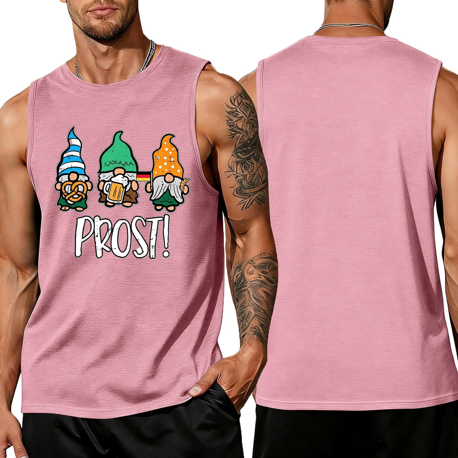 Men's Bavarian Oktoberfest 3D Beer Festival Print Tank Top, Sleeveless ...