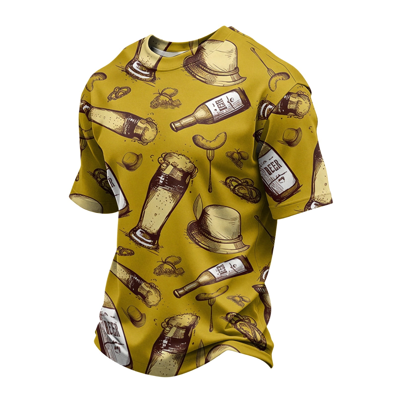 Men's Bavarian Oktoberfest Beer Festival Print T-Shirt Short Sleeve ...