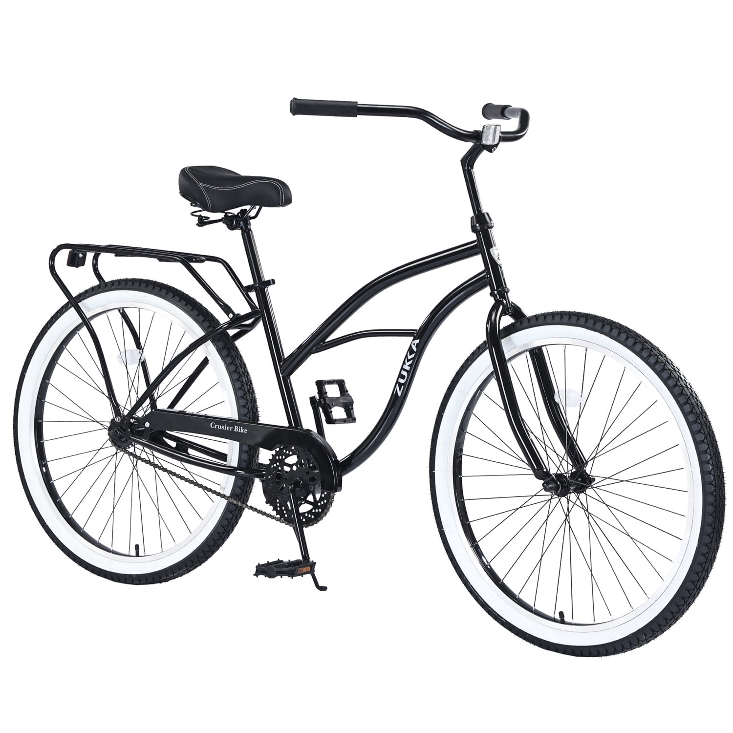 Men's Beach Cruiser Bike 26" Inch, Single Speed Step-Through Touring ...