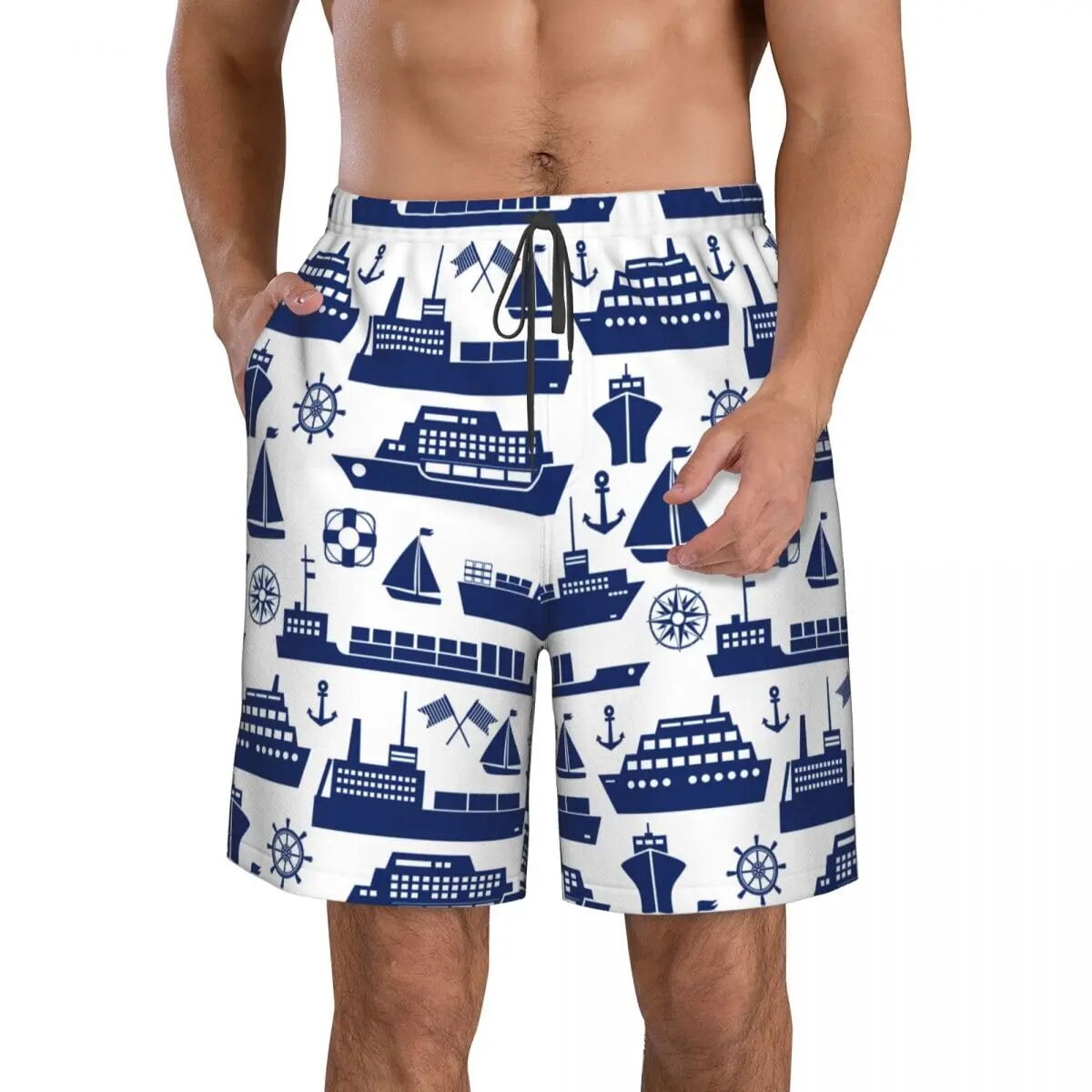 Men's Beach Short Swim Shorts Ships Boats Marine Surfing Sport Board ...