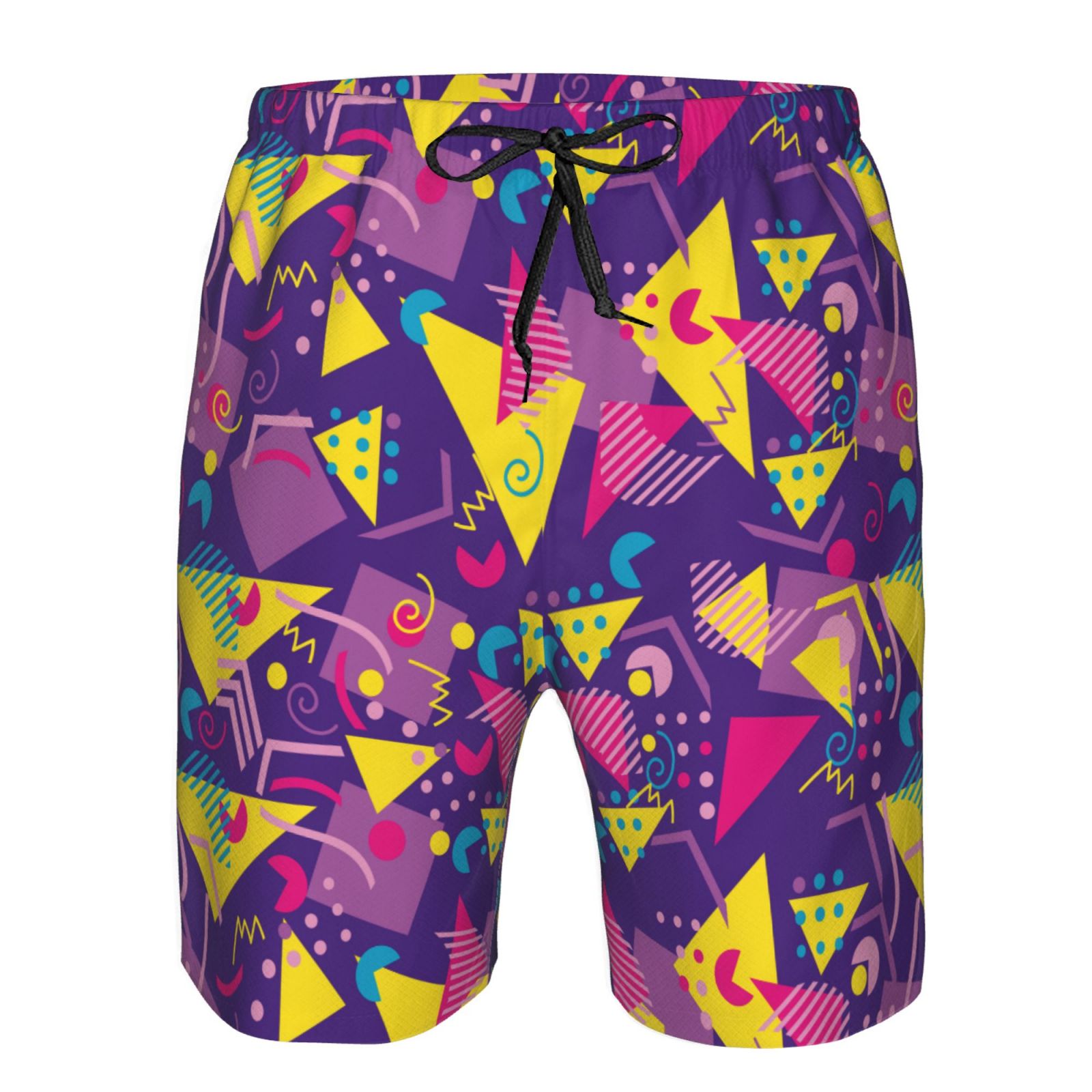 Men's Beach Shorts 80s 90s Style Swim Trunks Summer Hawaii Shorts With ...