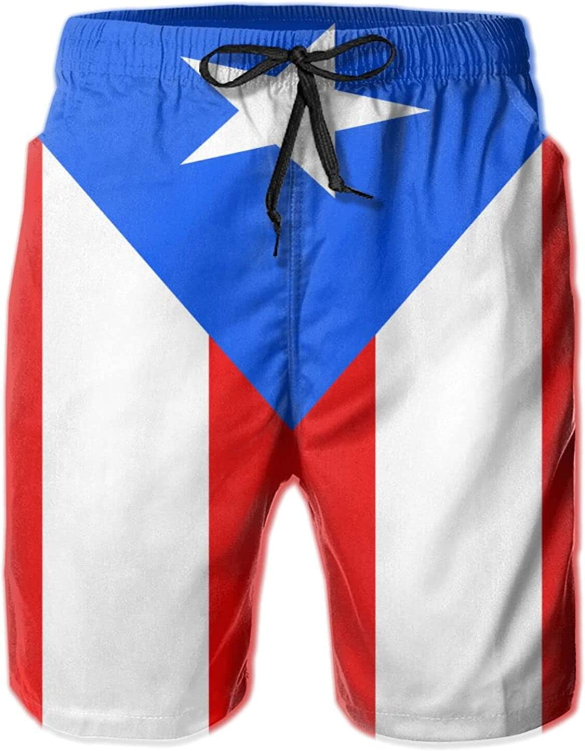 Men's Beach Shorts Pr Puerto Rico Flag 3D Printed Swim Trunks Quick Dry ...