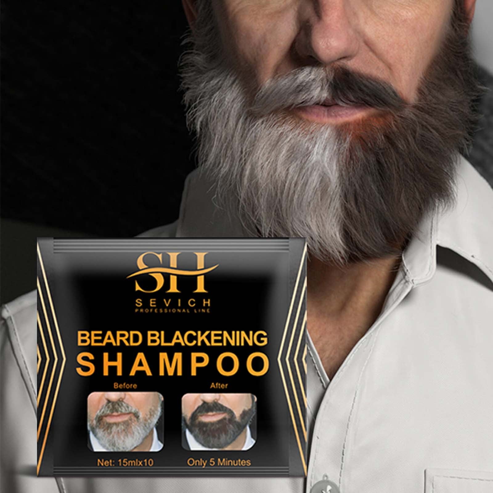 Men's Beard Hair Dye Shampoo | Blackening Tint Cream for Mustache ...