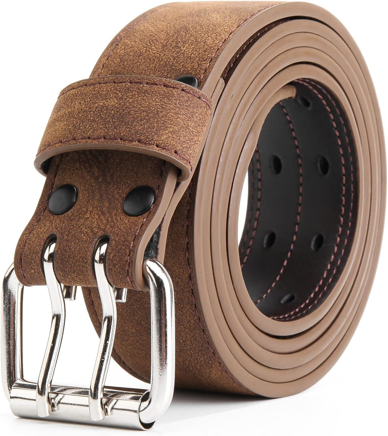 Men's Belt Big & Tall 56"-80" Genuine Leather Belt Reinforced Strap ...