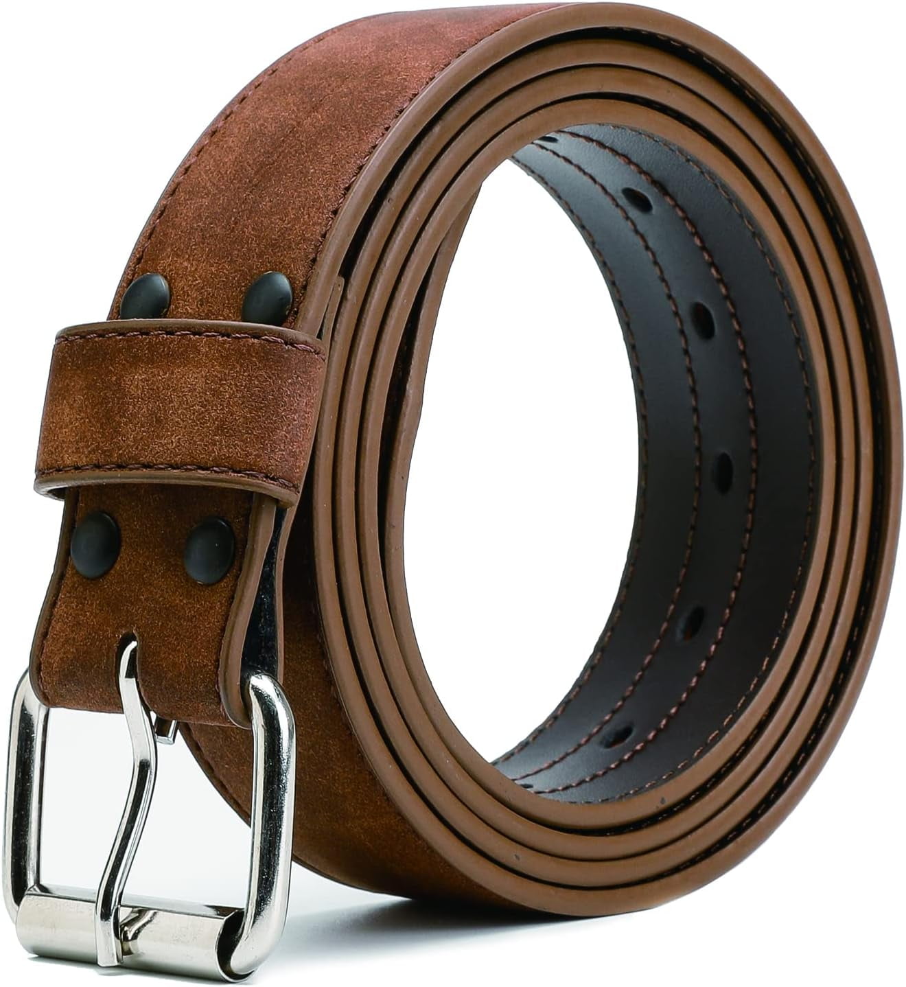 Men's Belt Big & Tall 56"-80" Genuine Leather Belt Reinforced Strap ...