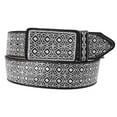 Men's Belt Charro Western Embroidered color sylver 2" Wide Removable ...