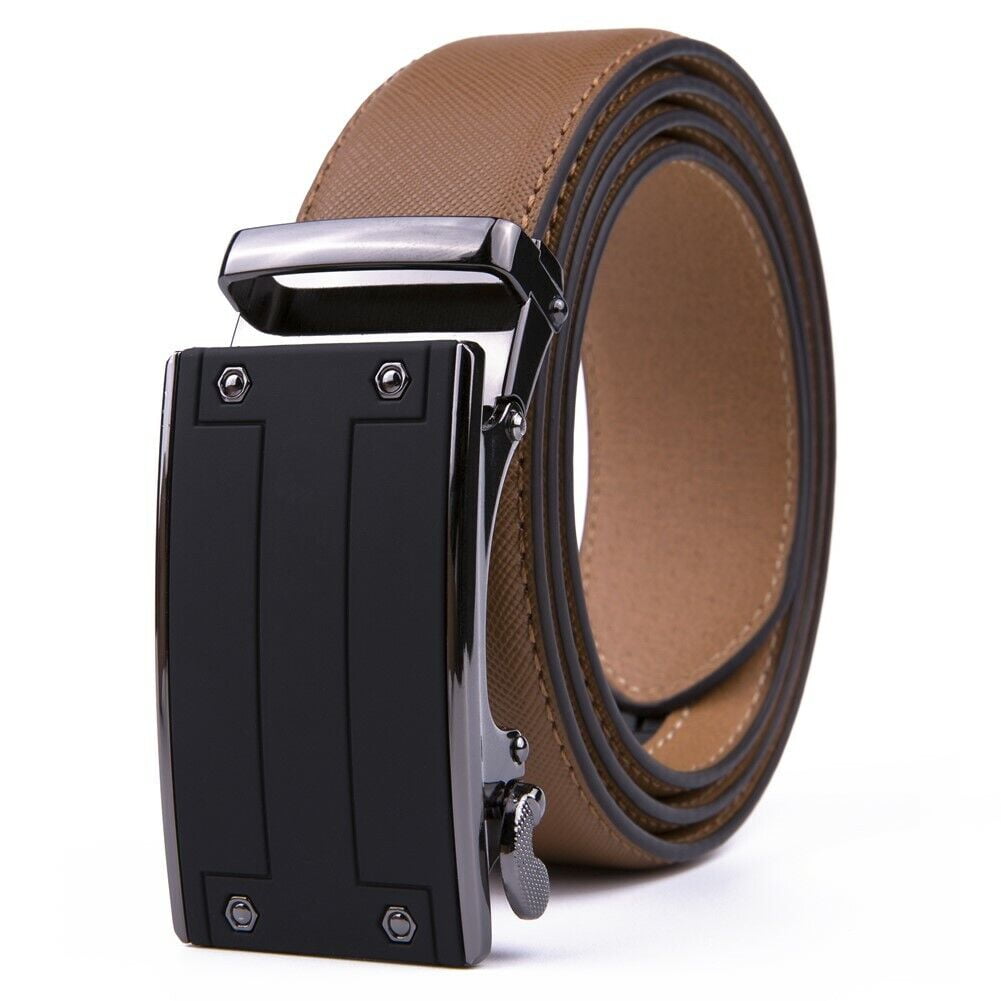 Men's Belt Leather Ratchet Belts Automatic Buckle Belts for Men ...