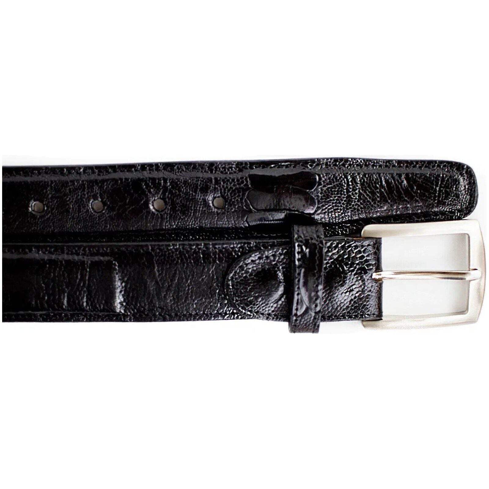 Men's Belvedere Belt Genuine Ostrich Leg up to Size 44 Style 2000 Black ...