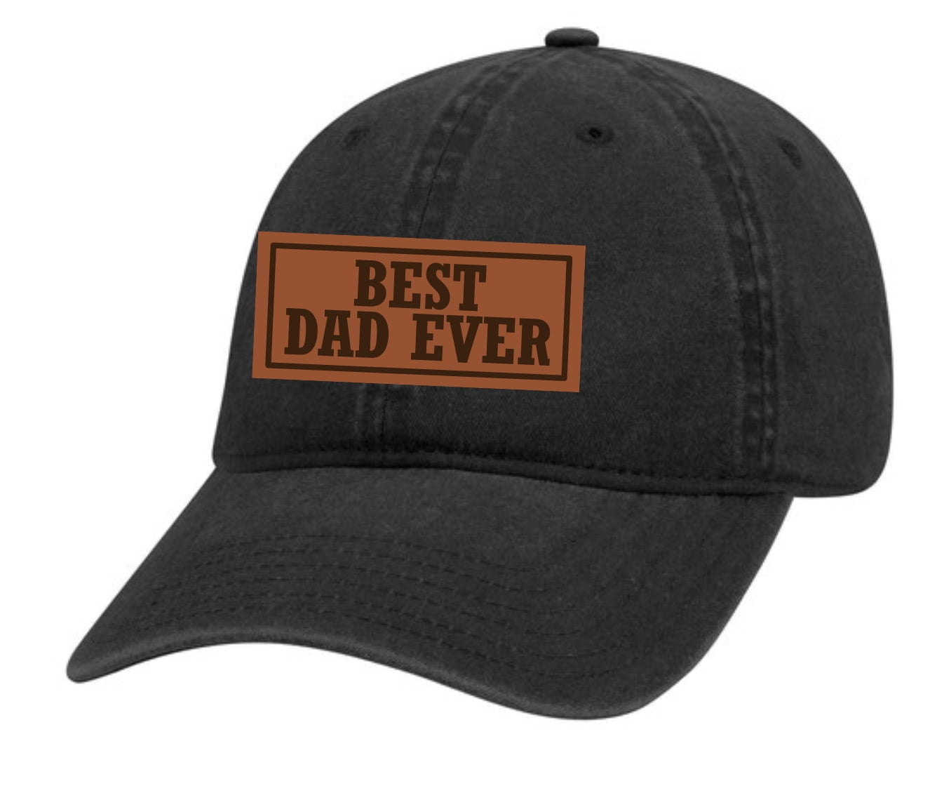 Men's Best Dad Ever Father's Day Laser Engraved Leather Patch Twill ...