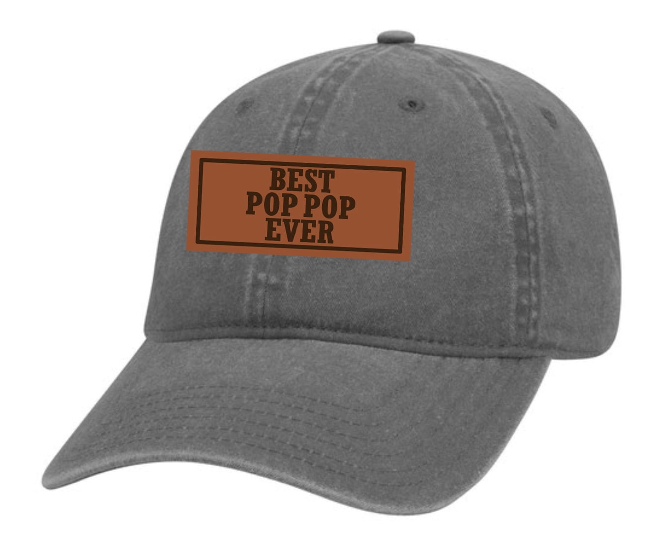 Men's Best Pop Pop Ever Father's Day Laser Engraved Leather Patch Twill ...