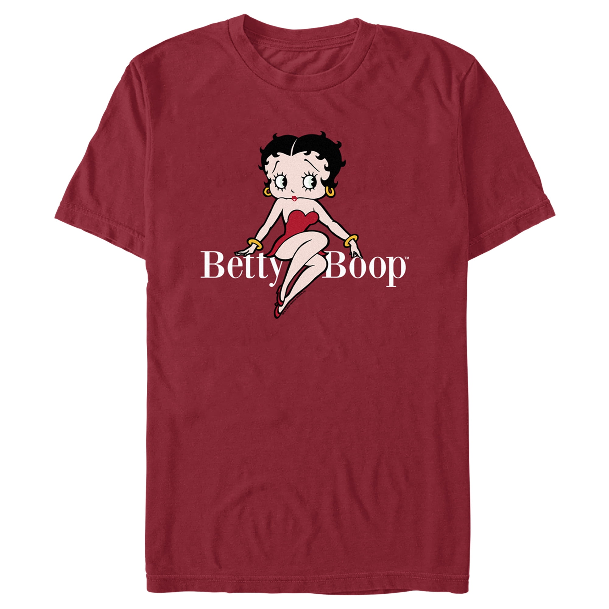 Betty Boop Men's Clothing Apparel: Seated Logo Graphic Tee, Cardinal ...