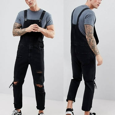 QATAINLAV Men's Bib Overalls Denim Work Overall Casual Adjustable ...