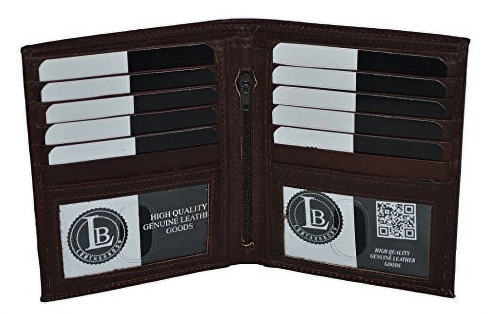 Men's Bifold Hipster Wallet with 10 Credit Card Slots and 2 Picture ID ...