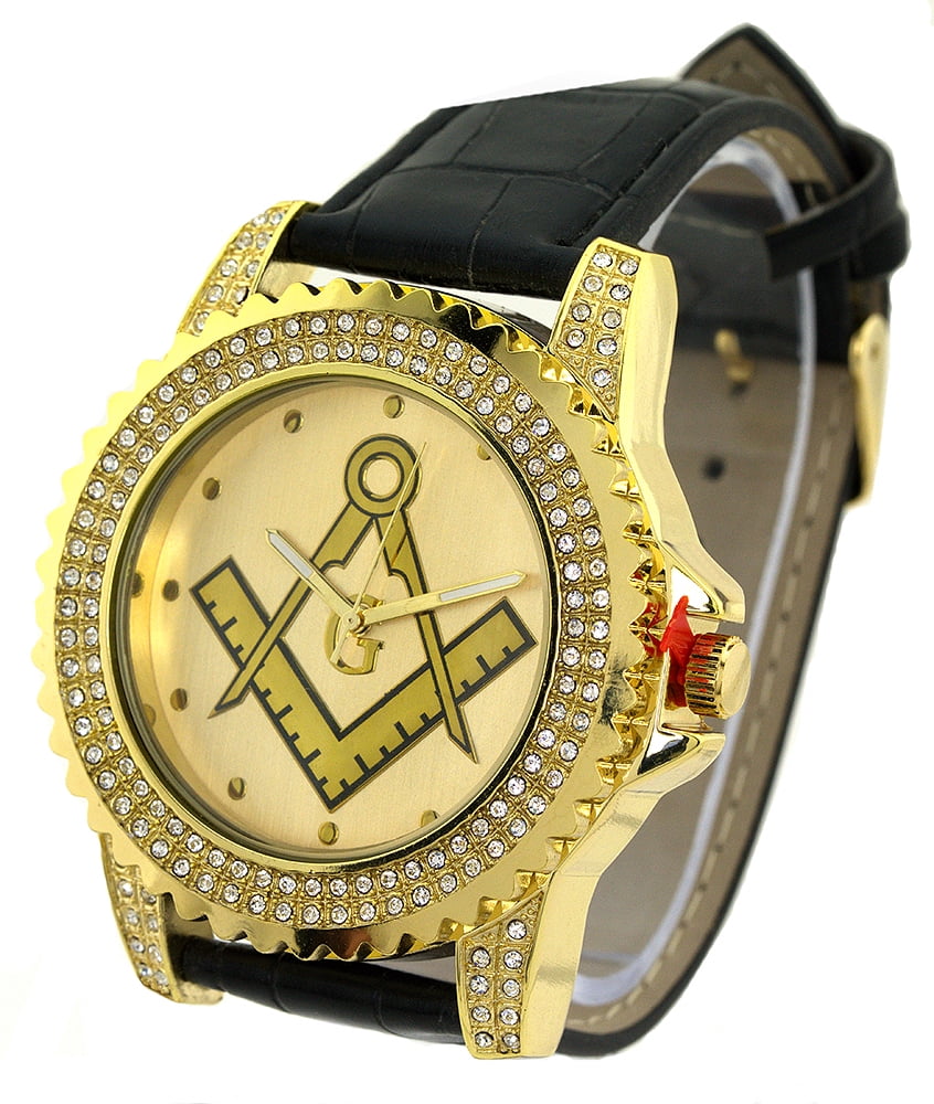 Men's Big Clubbing G Square Compass Symbols Gold-Tone watch 53mm 16mm ...