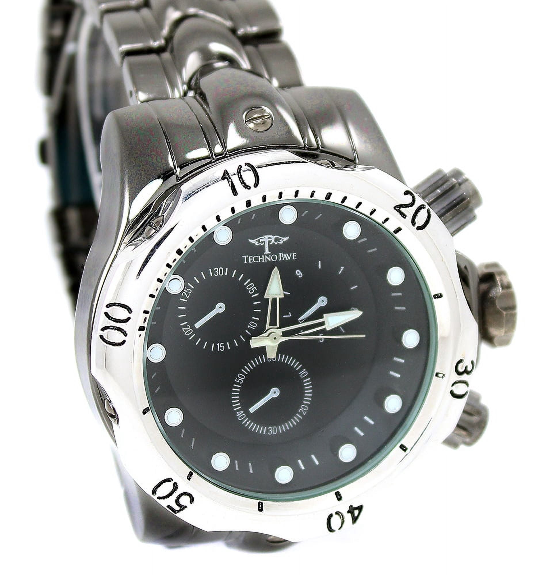 Men's Big Heavy black Clubbing watch 52mm 18mm thick case. 3 ...