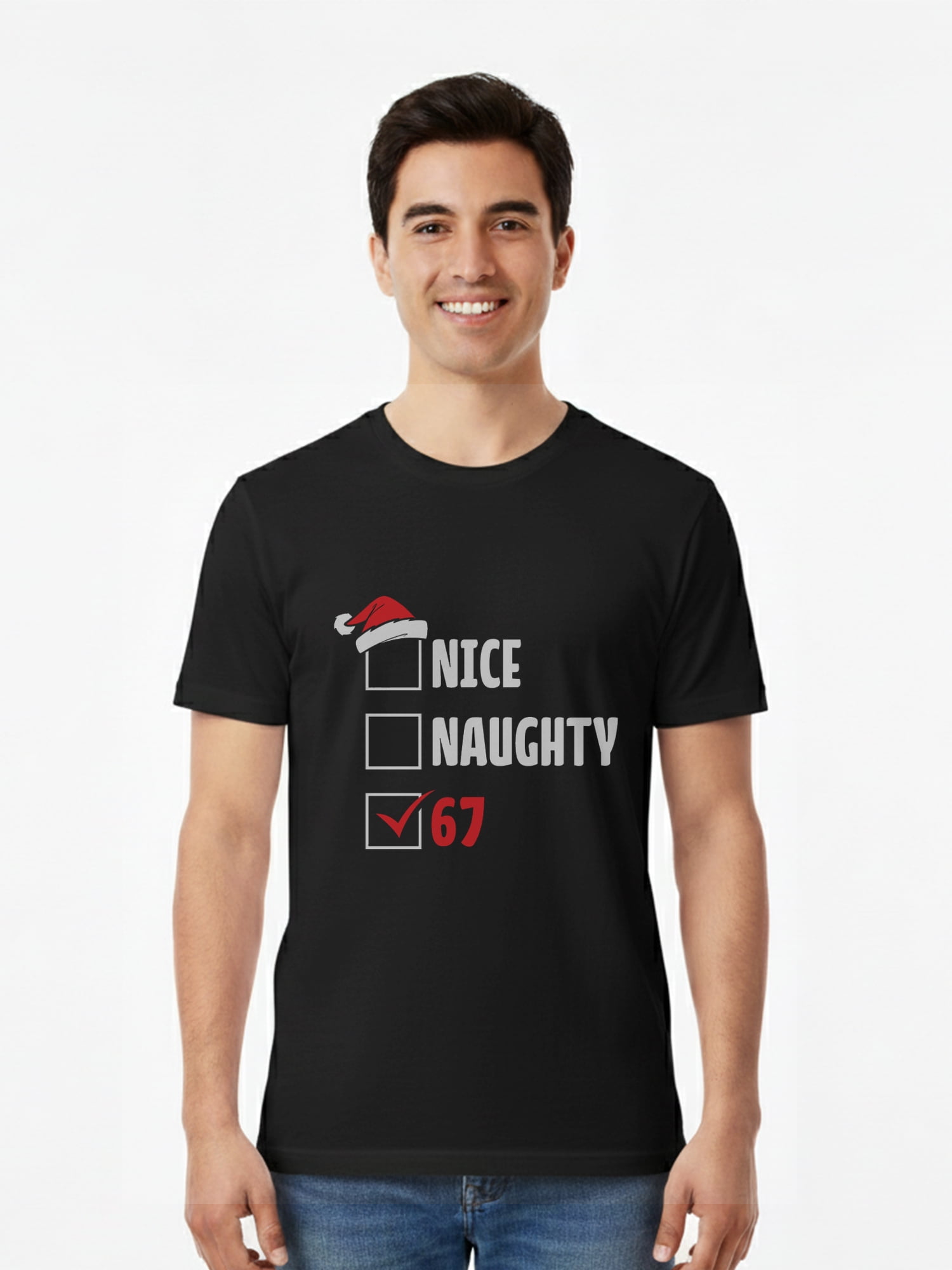 Men's & Big Men's Graphic Holiday Tee Shirt, 6 7 Meme, Nice or Naughty, Sizes S-3XL - Walmart.com