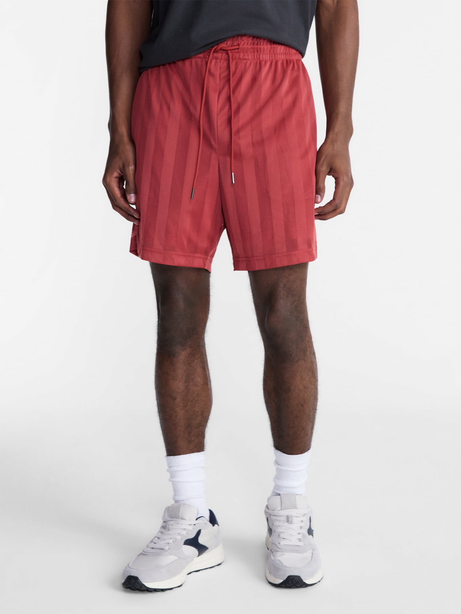 No Boundaries Men's & Big Men's Striped Mesh Shorts, 6.5" Inseam, Sizes ...