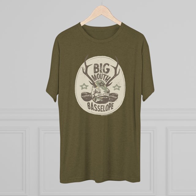 Men's "Big Mouth Basselope" Tri-Blend Crew Tee by Bird Island ...