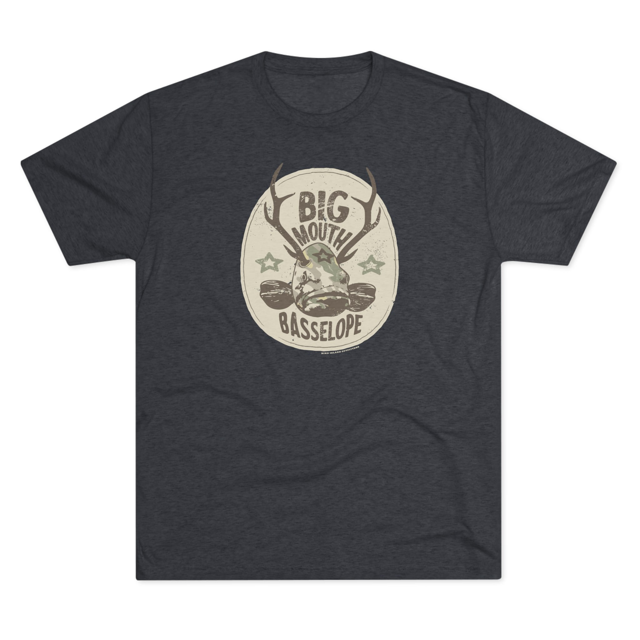 Men's "Big Mouth Basselope" Tri-Blend Crew Tee by Bird Island ...
