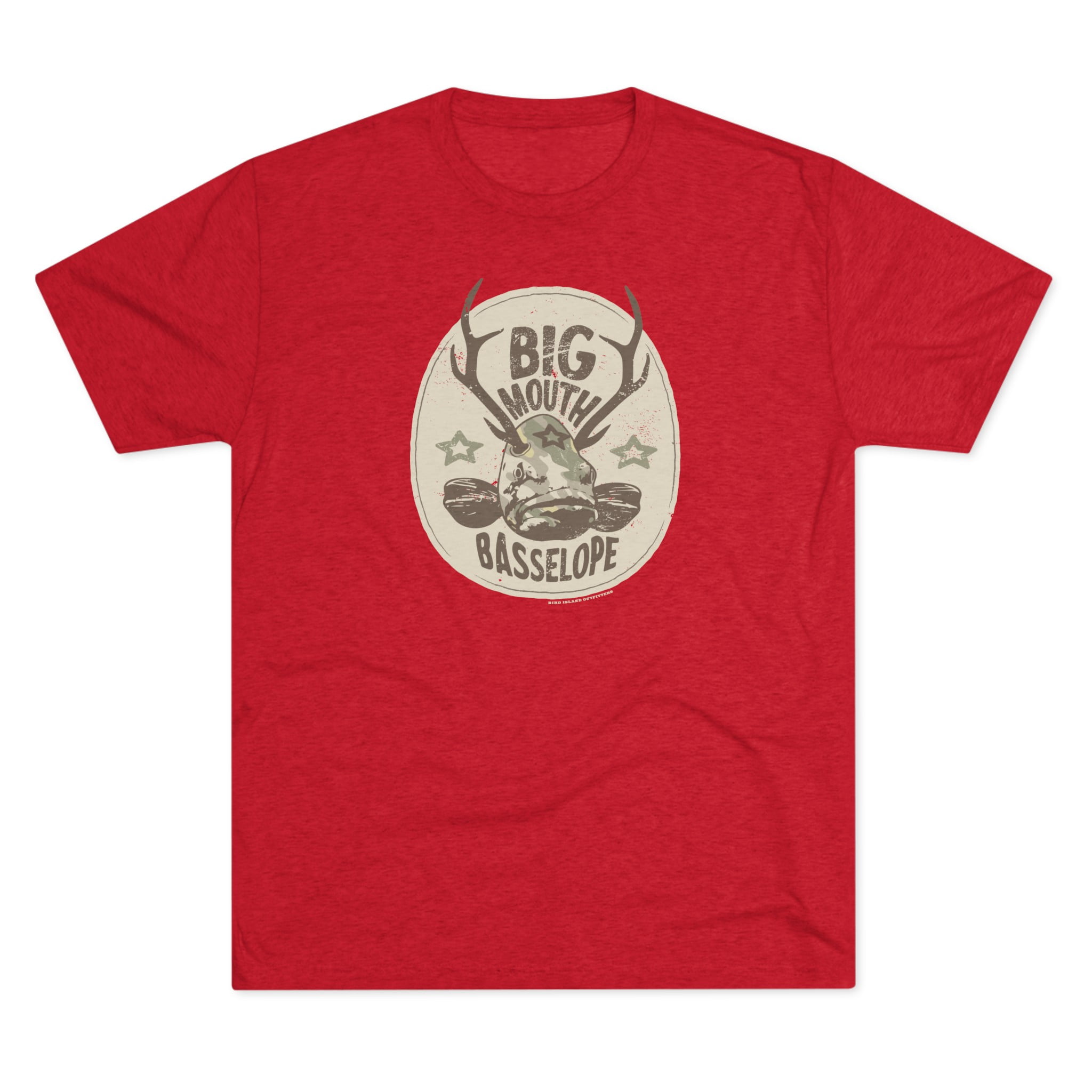 Men's "Big Mouth Basselope" Tri-Blend Crew Tee by Bird Island ...