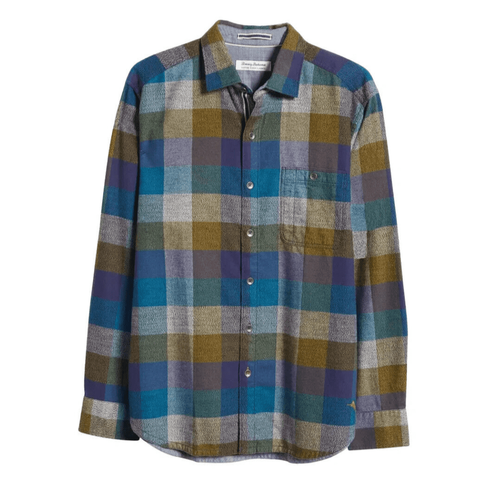 Men's Big & Tall Canyon Beach Flannel Bonfire Check Long Sleeve Shirt ...