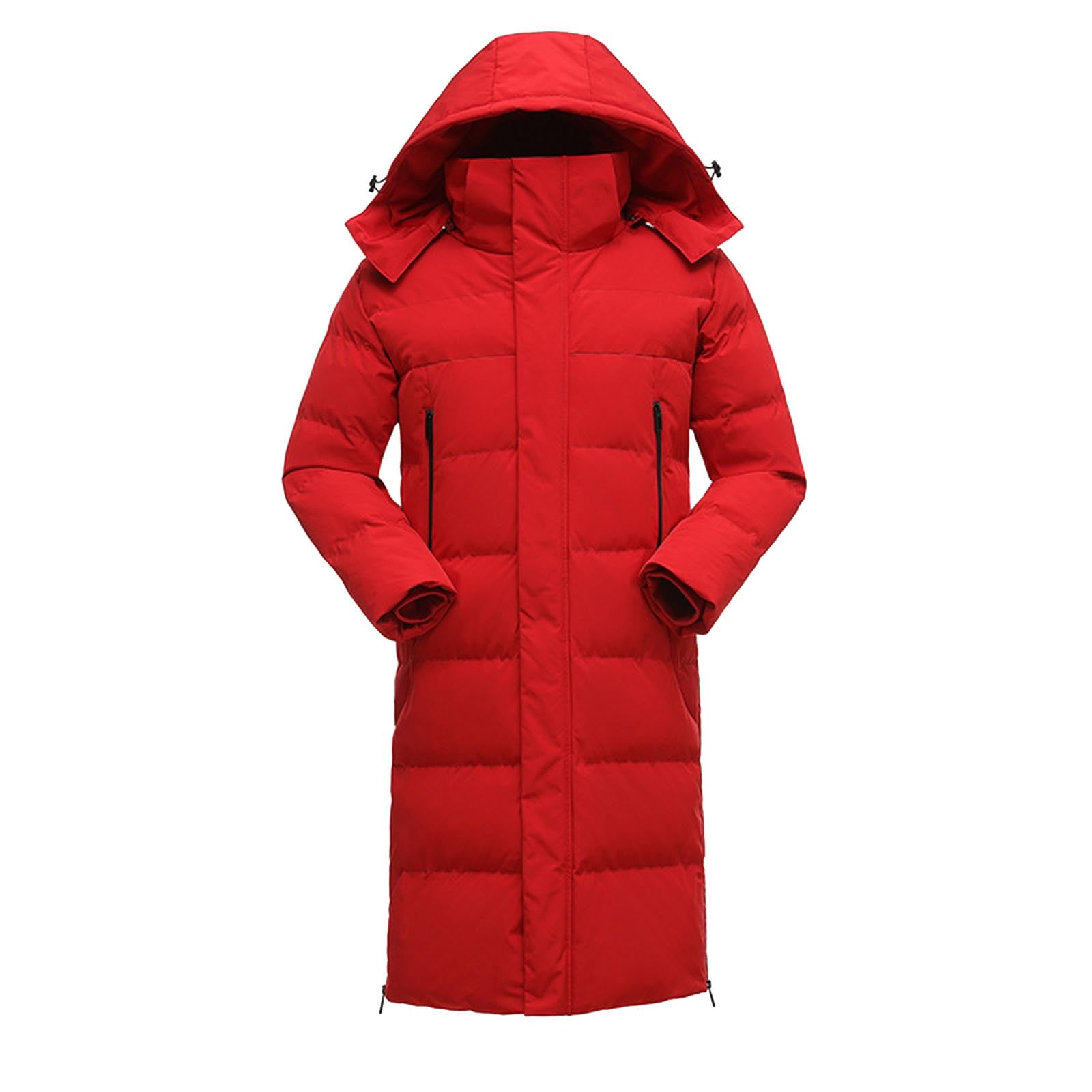 Men's Big and Tall Medium Long Jacket with Detachable Hood and Thick ...