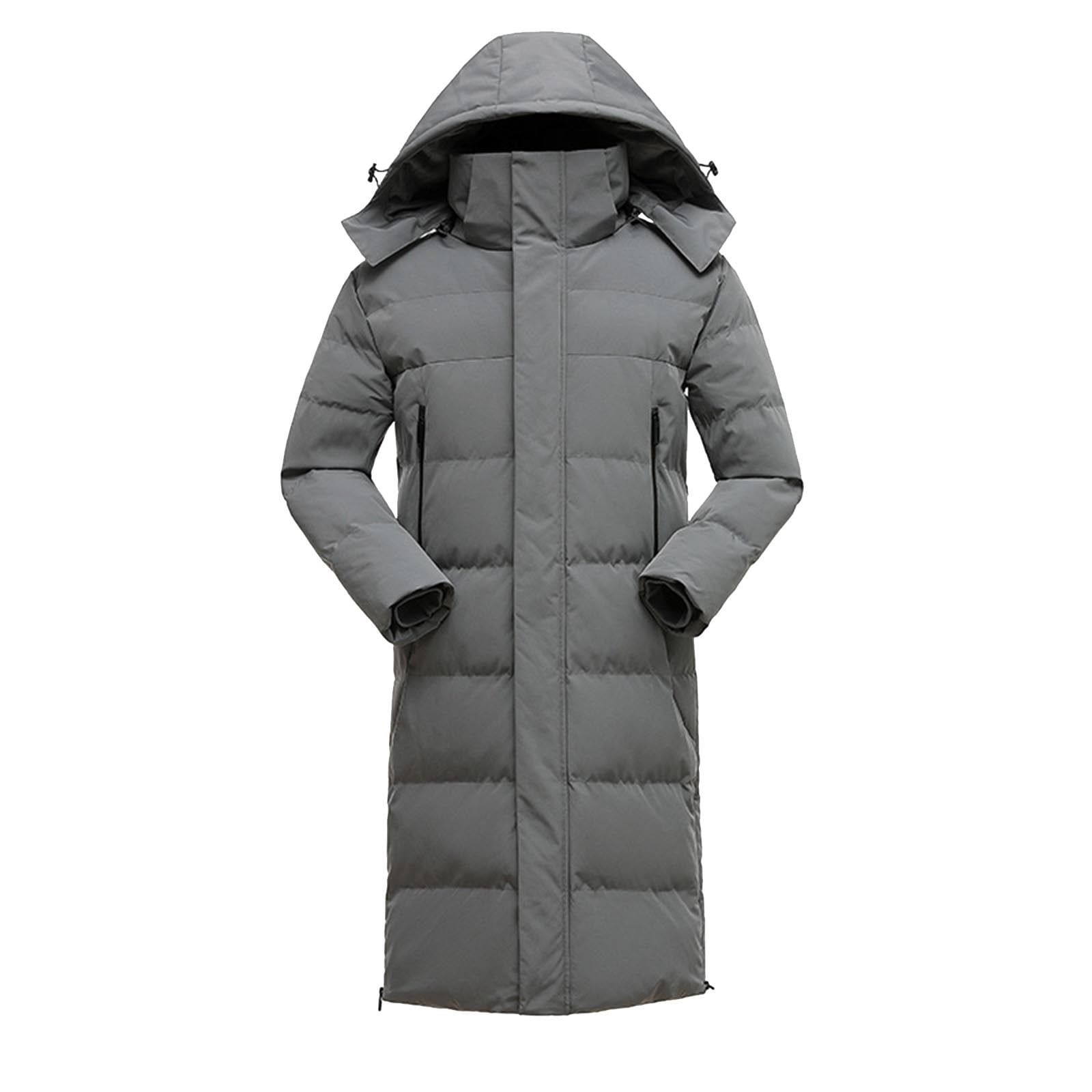 Men's Big and Tall Medium Long Jacket with Detachable Hood and Thick ...