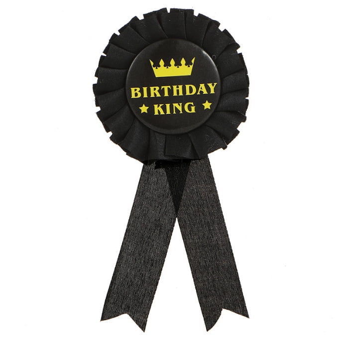 Men's Birthday party badge blue gold black gold Birthday corsage badge ...
