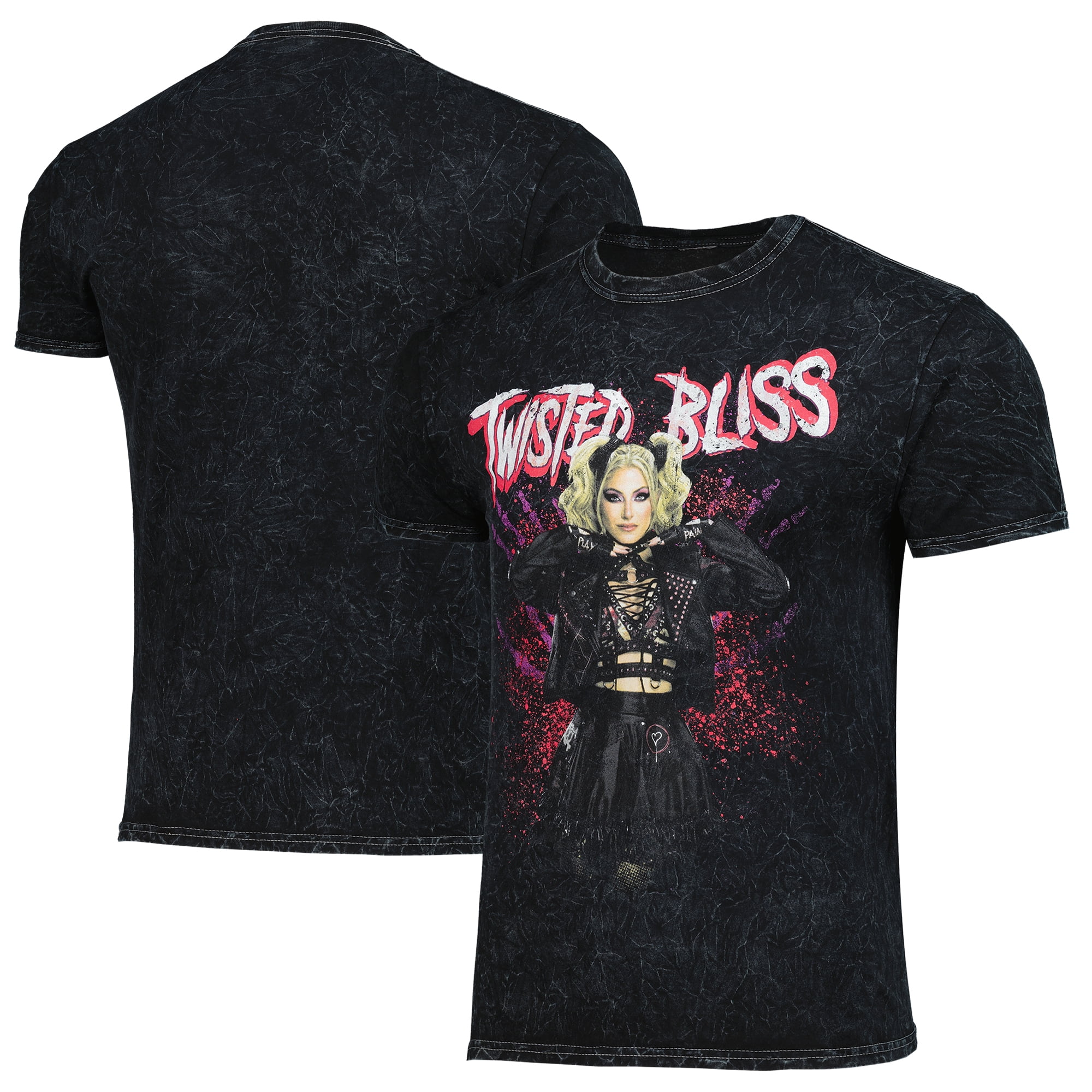 Men's Black Alexa Bliss Twisted Bliss Mineral Wash T-Shirt - Walmart.com