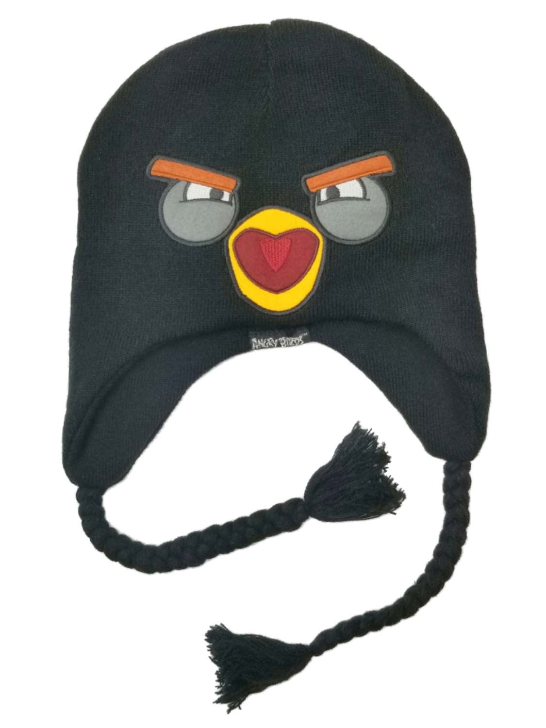 Men's Black Angry Birds Bomb Reversible Trapper Beanie Stocking Cap Hat ...
