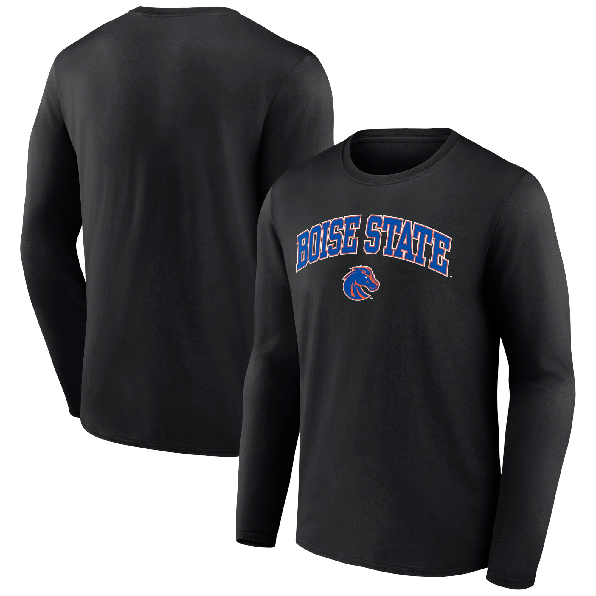 Men's Black Boise State Broncos Campus Long Sleeve T-Shirt - Walmart.com