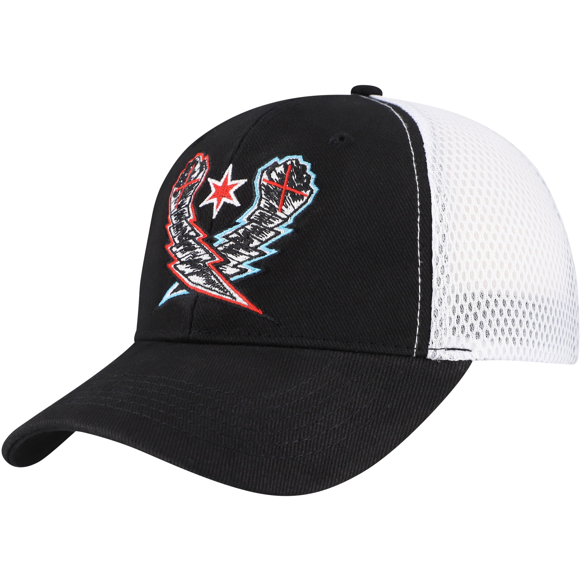 Men's Black CM Punk Lightning Fists Trucker Adjustable Hat - Walmart.com