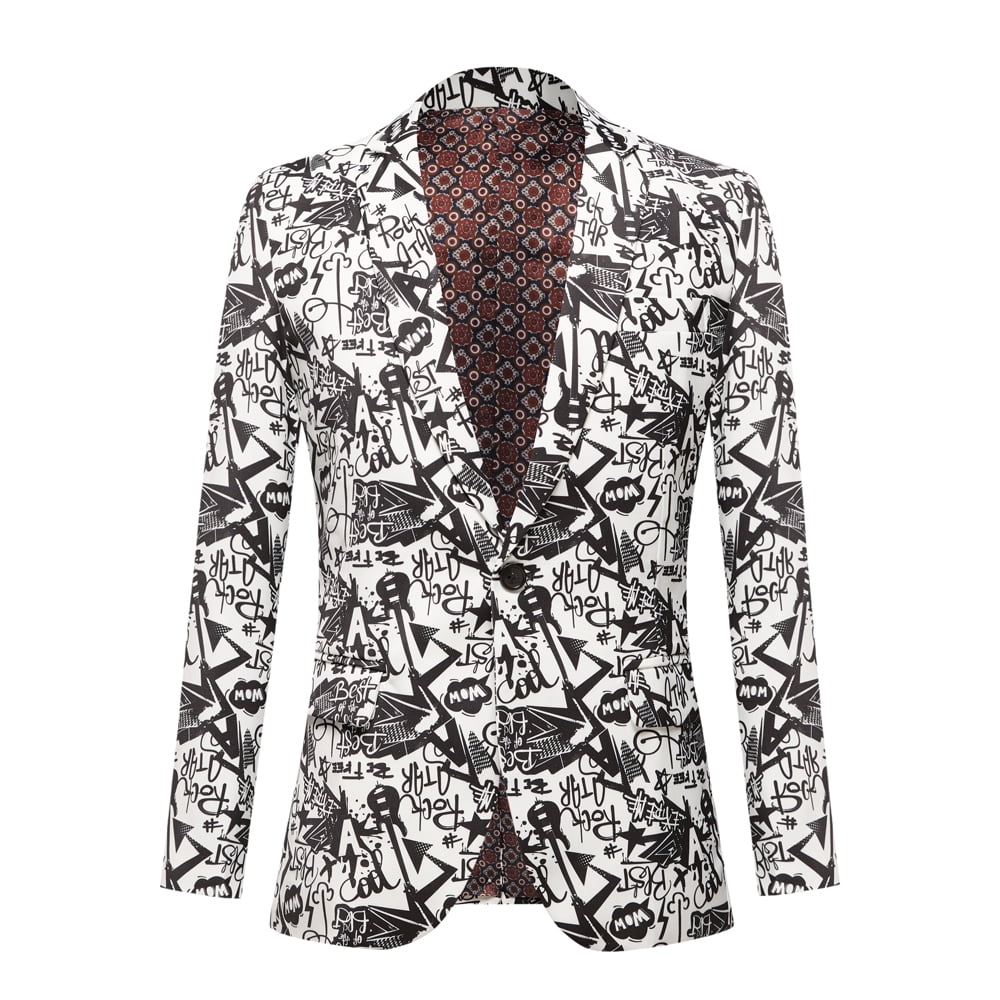 Men's Black Fashion Suit Jacket Wedding Groom Stage Singer Prom Slim ...
