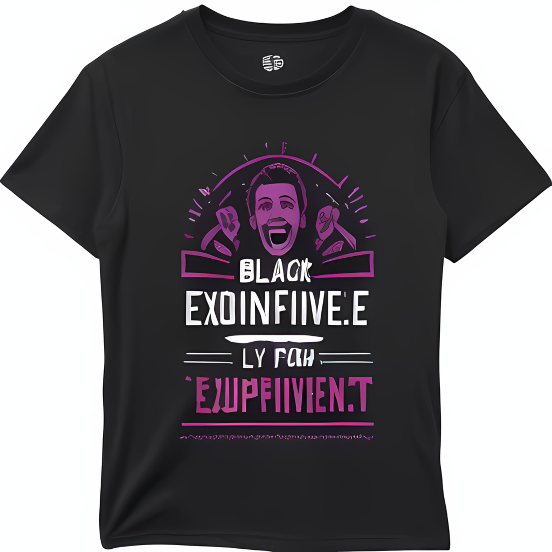 Men's Black Graphic T-Shirt with Bold Comic Style Design Featuring ...