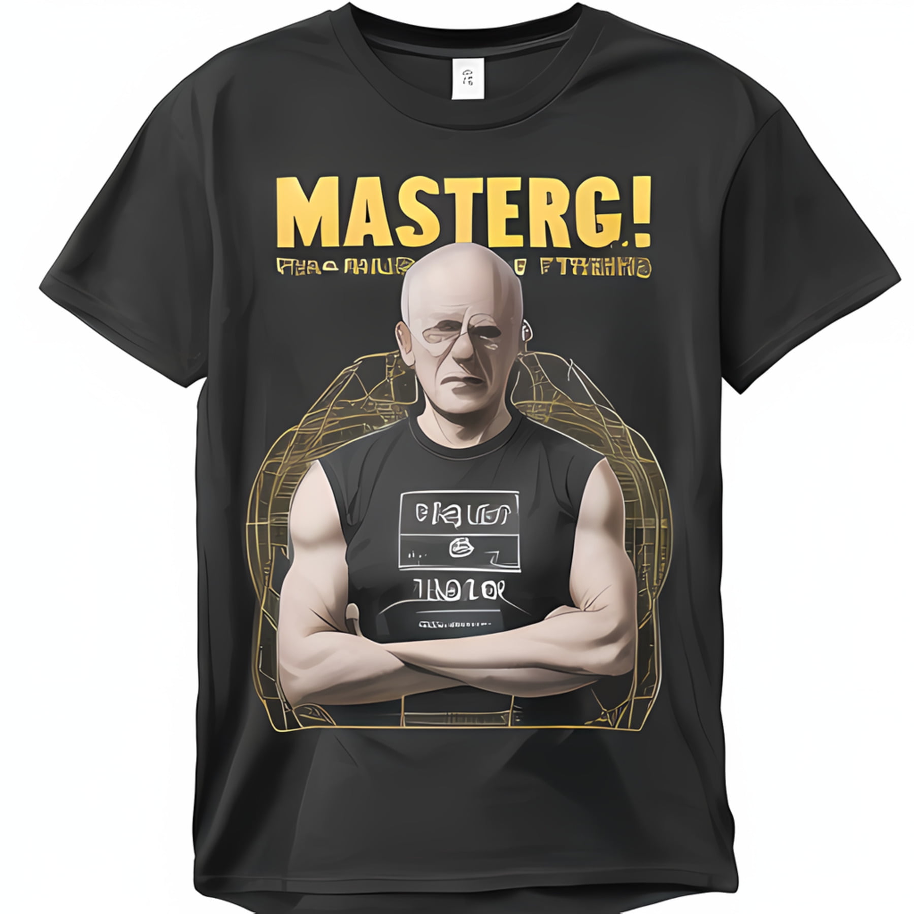 Men's Black Graphic T-Shirt with Vintage Cars and Shipping Containers ...