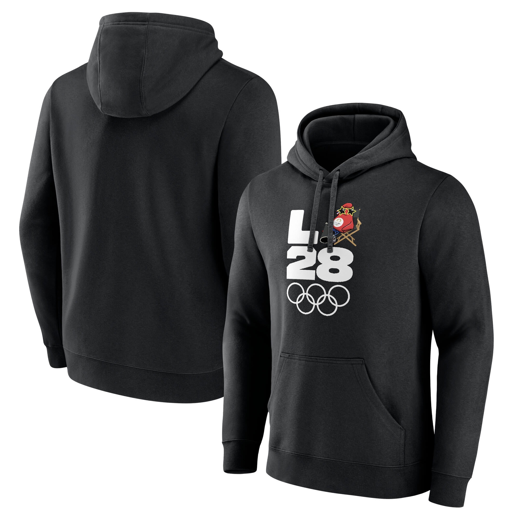 Men's Black LA 2028 Summer Olympics Mascot Handover Pullover Sweatshirt ...